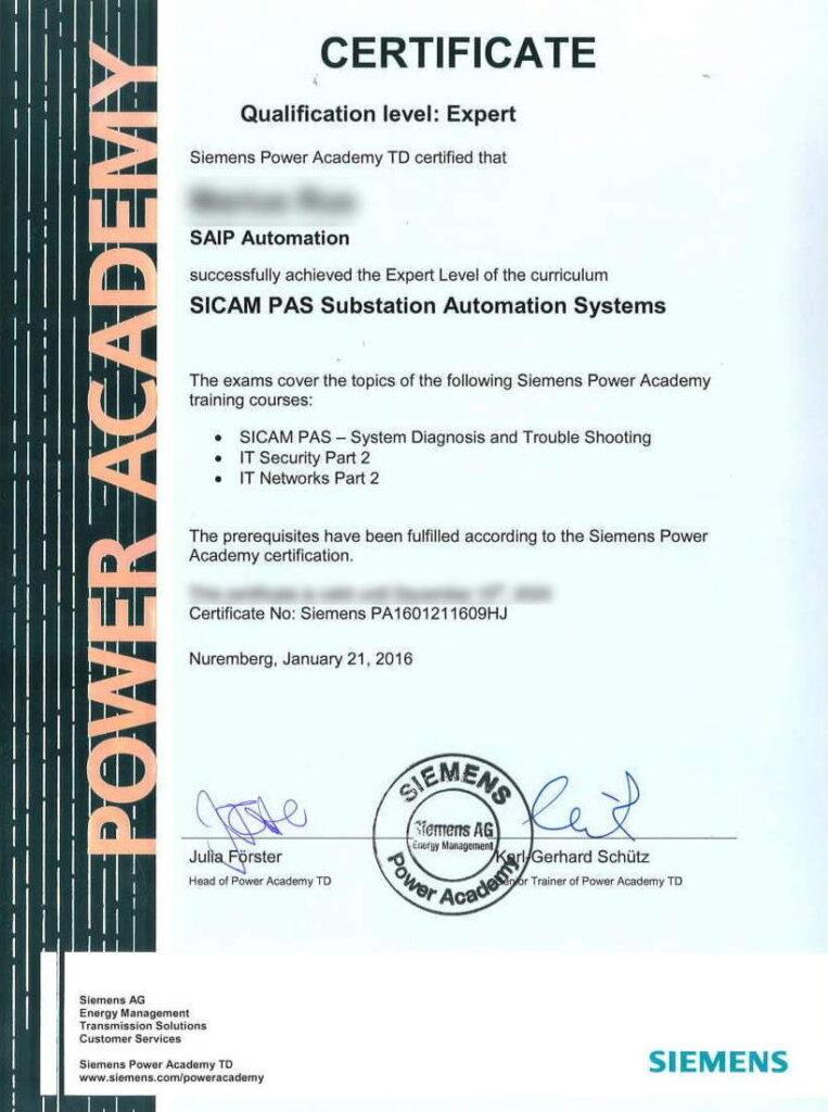 Certificates - SAIP Automation International
